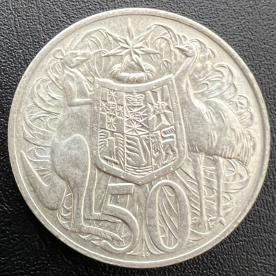 1 X 1966 Australia Round 50 Cent Fifty Cent 50c Coin (80% Silver ...
