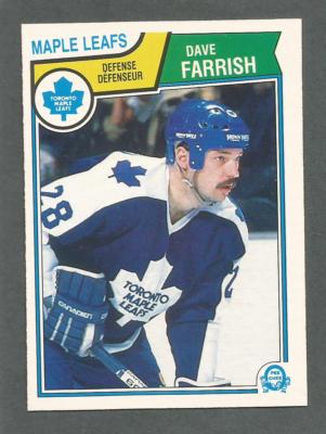 1983-84 OPC O-Pee-Chee Hockey Dave Farrish #329 Toronto Maple Leafs NM ...