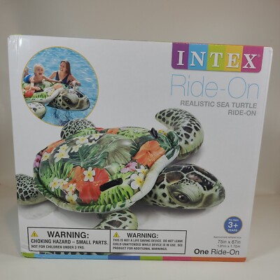 Realistic Sea Turtle Ride - On Inflatable Float Tropical Print Intex ...