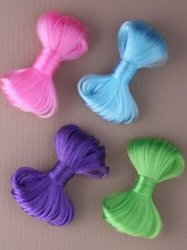 Neon 80's Style Blue Green Purple Fake Hair Bow Forked Clip Hair ...