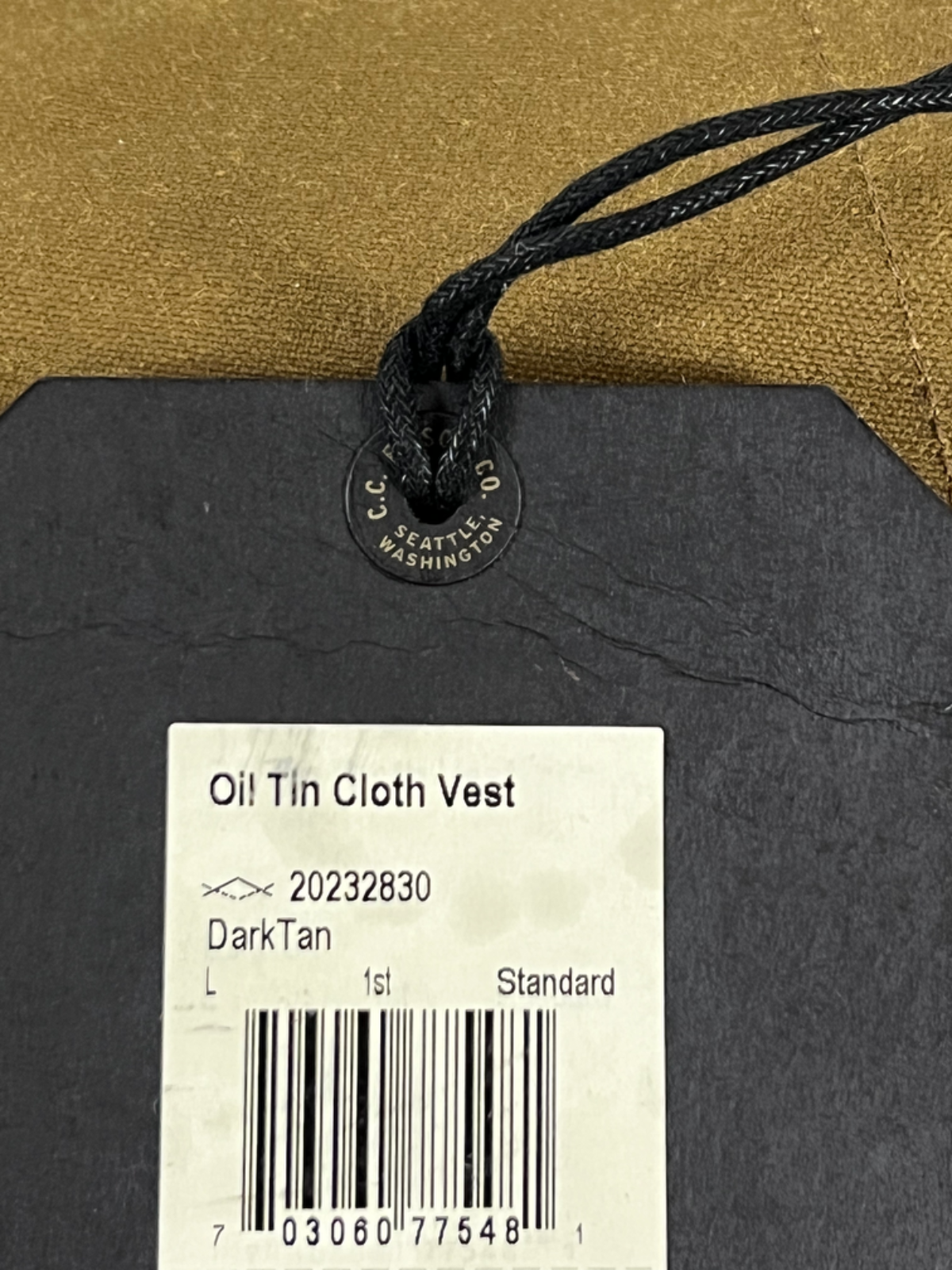 FILSON OIL TIN CLOTH VEST DARK TAN L NWT | eBay
