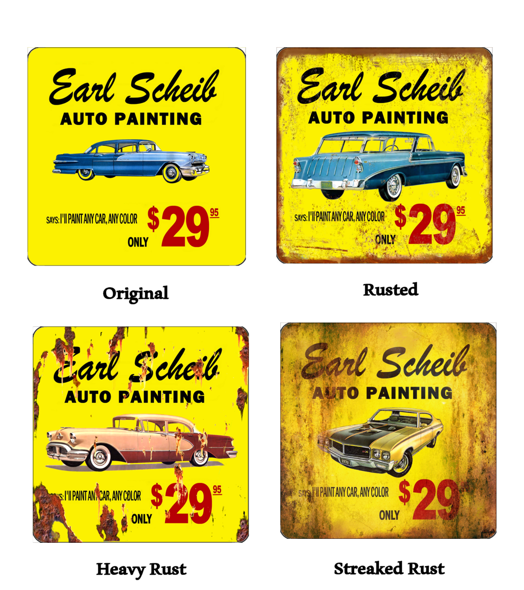 Vintage Automobile Metal Signs