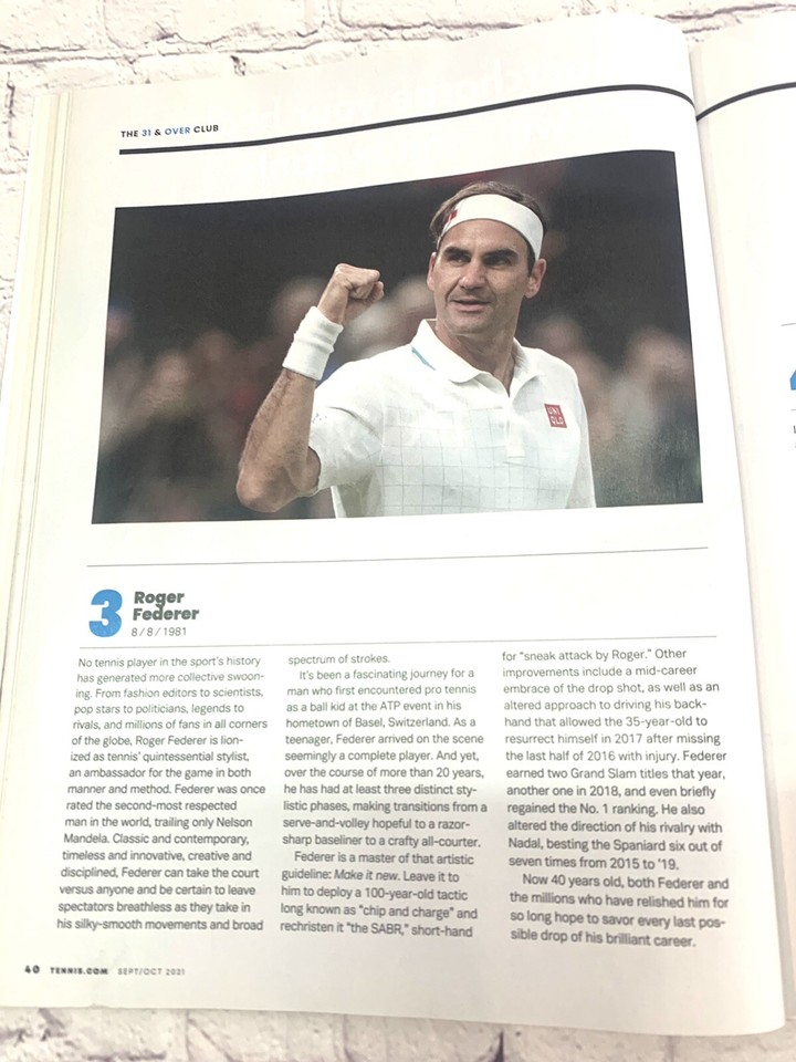 Tennis Magazine Sept/Oct 2021 Djokovic Cover Brooksby Mardy Fish ...