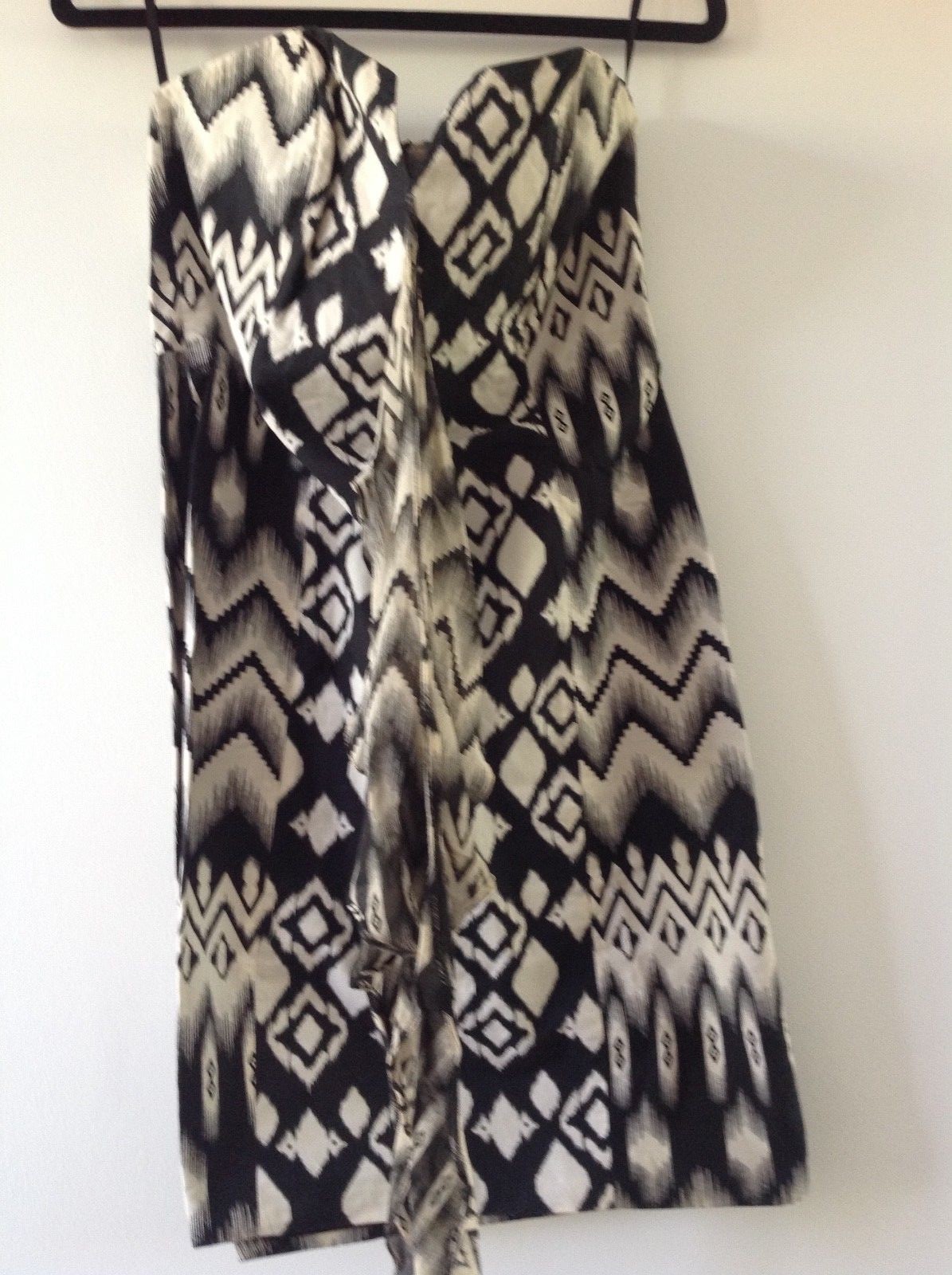 Pretty Natasha Black & Cream Ikat / Batik Strapless Dress, Size M (suit 8 or 10) | eBay