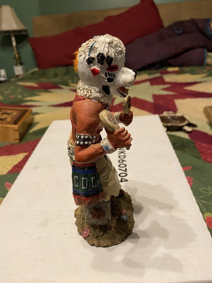 Vtg kachina warrior 7” High Colorful Resin Material. N | eBay