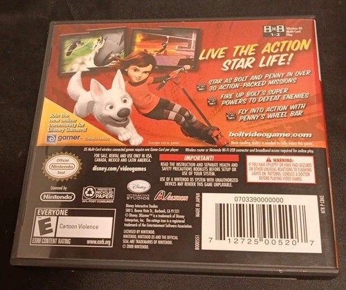 Bolt (Nintendo DS, 2008) Disney Complete Used Video Game With Manual ...