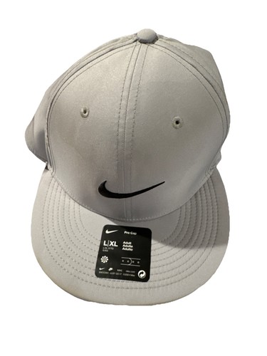 Nike Pro logo embroidered snap back baseball cap Gray L/XL | eBay
