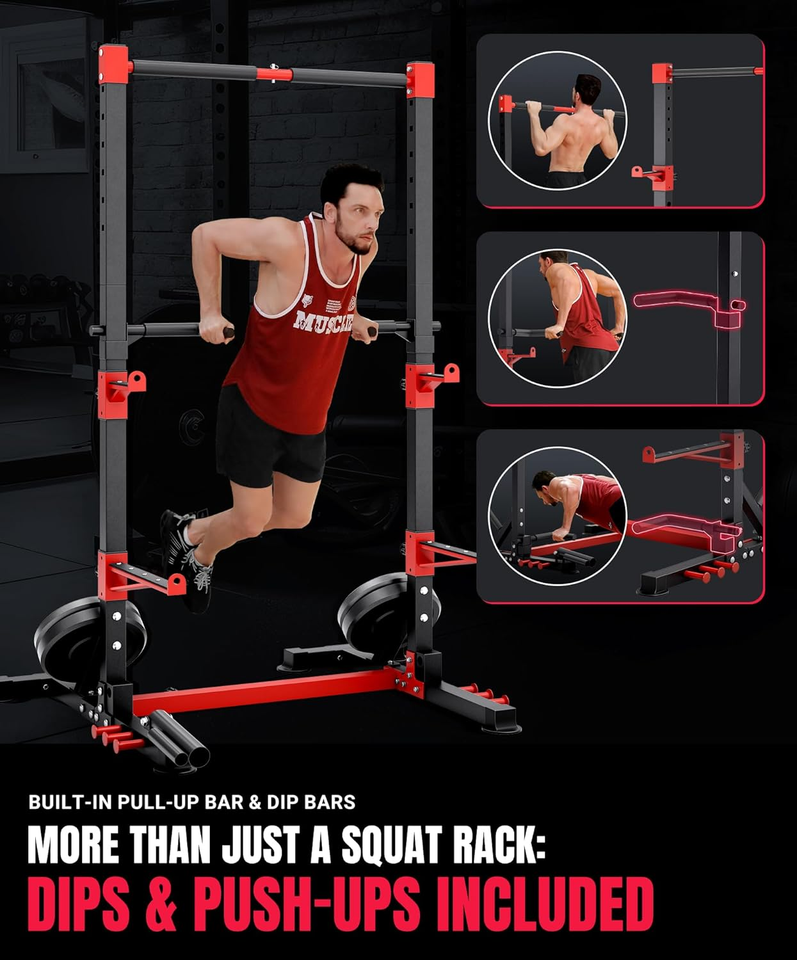 Smith Machine & Squat Rack Combo, Multi-Functional Power Racks with ...