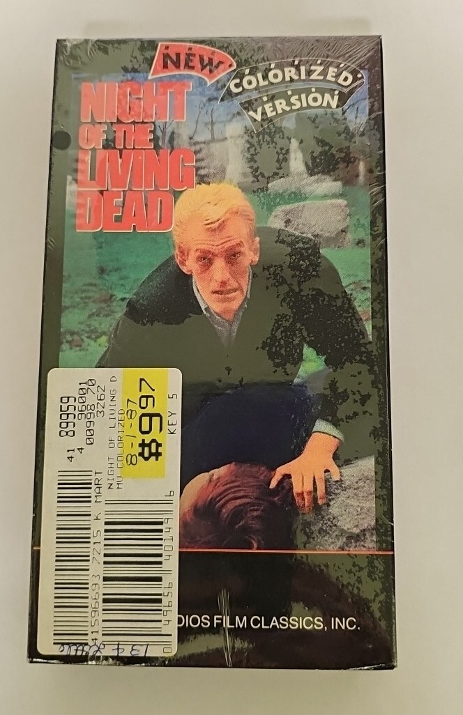 Night Of The Living Dead VHS SEALED Colorized Version Hal Roach Studios ...
