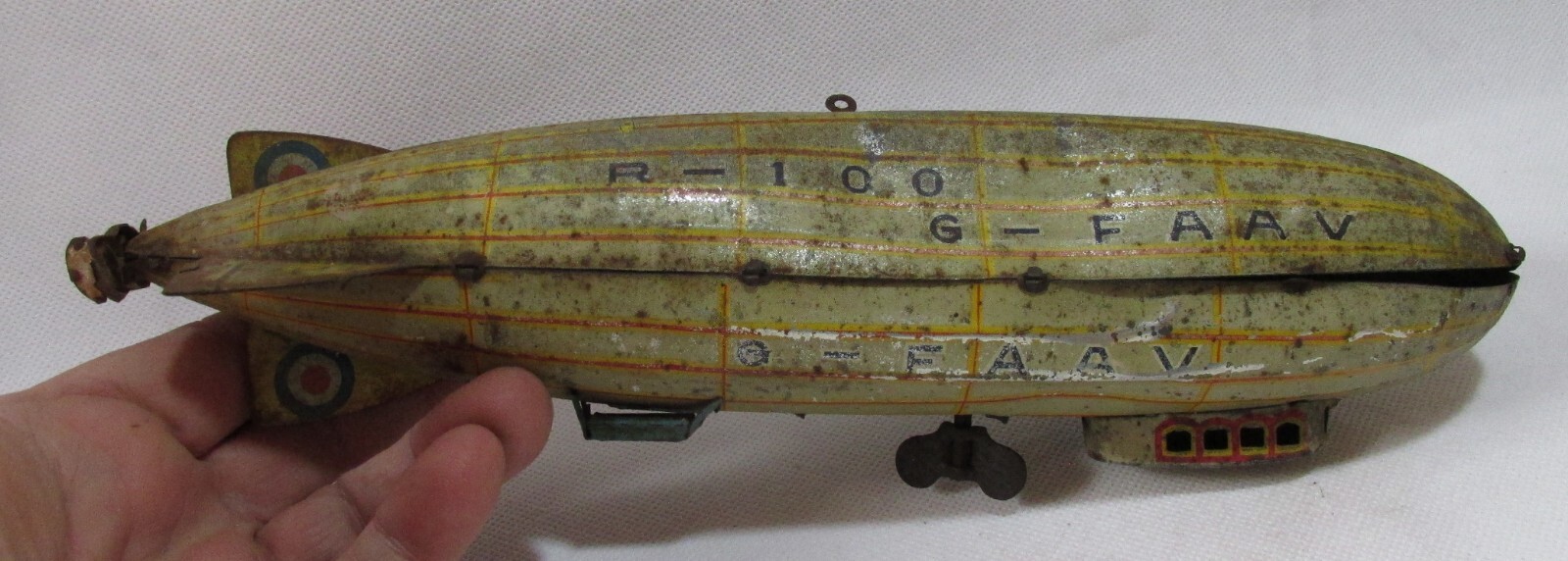 VINTAGE RARE MADE IN JAPAN WIND UP ZEPPELIN TIN TOY, FOR RESTORE OR ...