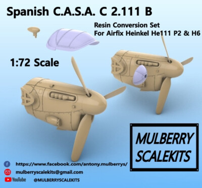 1/72 MULBERRY SCALEKITS CASA C 2.111 CONVERSION SET FOR AIRFIX HEINKEL ...