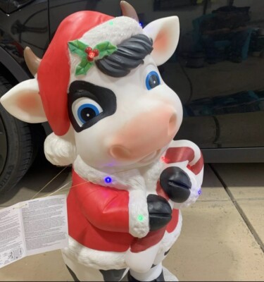 Home Depot 2.5 Ft LED Christmas Cow Blow Mold Porch Greeter | eBay