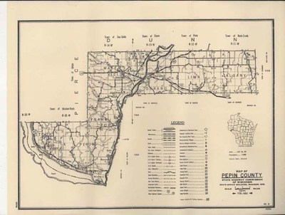Vintage 1953 Pepin County Wisconsin Map | eBay