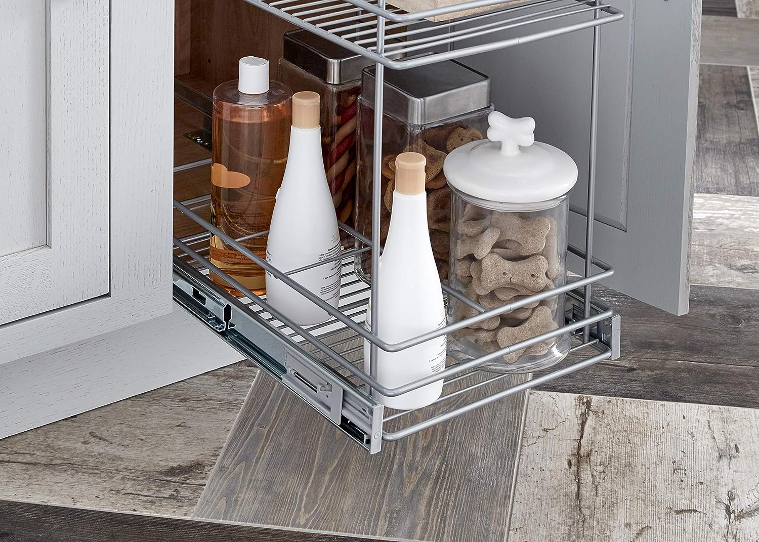 32104 Premium 11.5" Wide Two Tier Kitchen Cabinet Pull Out Basket,Two ...