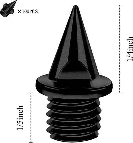 Pyramid Running Spikes VOCOOL 100 PCS Black - 1/4 Inch Pyramid Spikes ...