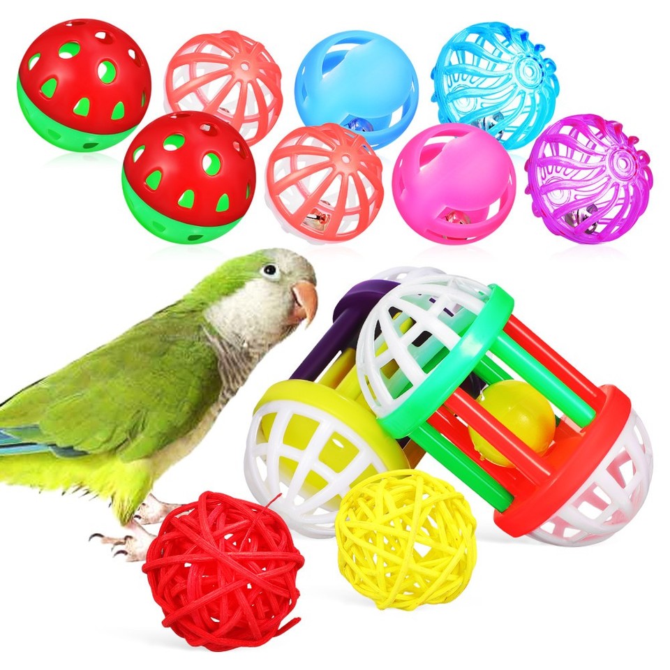 12 Pcs Budgie Ball Toy Parrots Balls Bird Toys for Congue Bell ...
