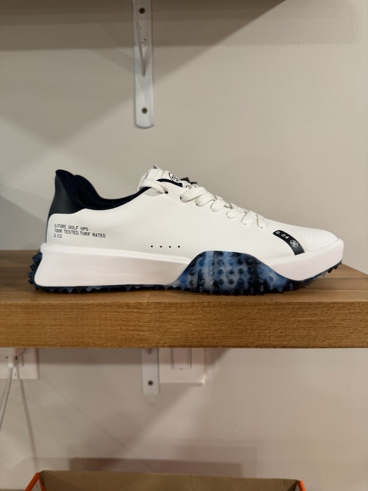 G/FORE G.112 G4 Blue Camo Sole Golf Shoes Leather Waterproof White Mens ...