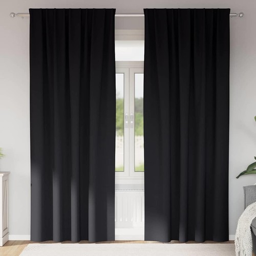 Tende con tende 2 pcs Nero 260x140cm Poliestere 8721158695239 | eBay