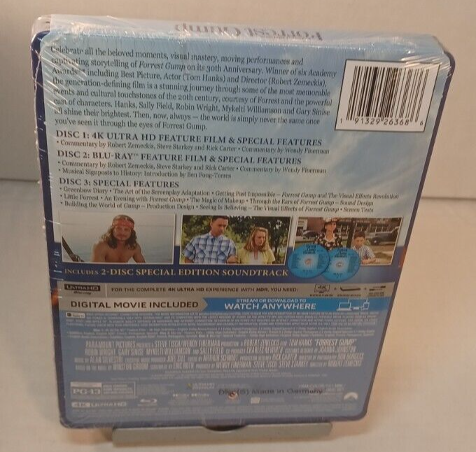 Forrest Gump Steelbook (4K + Blu-ray)-NEW (Sealed) Box Shipping with ...
