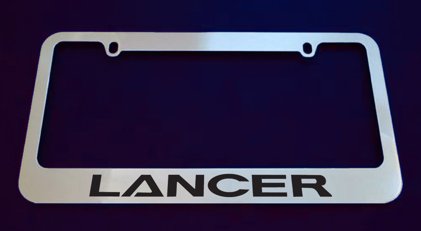 MITSUBISHI LANCER LICENSE PLATE FRAME, CUSTOM MADE OF CHROME (Zinc ...