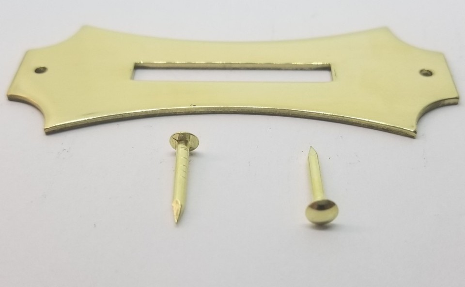 Stamped Brass Coin Slot Cover Scalloped bank money box jewelry hole ...