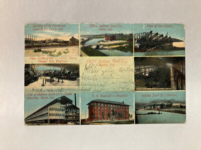RPPC Postcard Gary Indiana Steel Mills 1913 | eBay