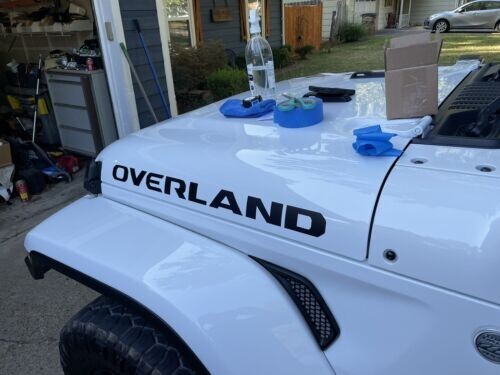 (2x) Jeep OVERLAND Hood Vinyl Decals Graphics Stickers JT Matte Flat ...