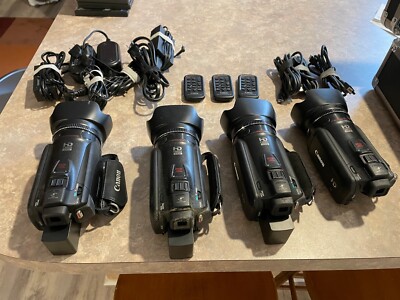 Four Canon HF G10 Digital Full HD Camcorder 10x Optical Zoom Used Lot ...