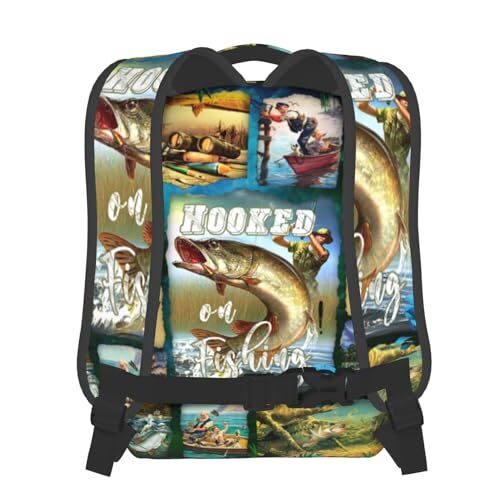 Bass Fishing Backpack School Bag Travel Daypack Rucksack for Students ...