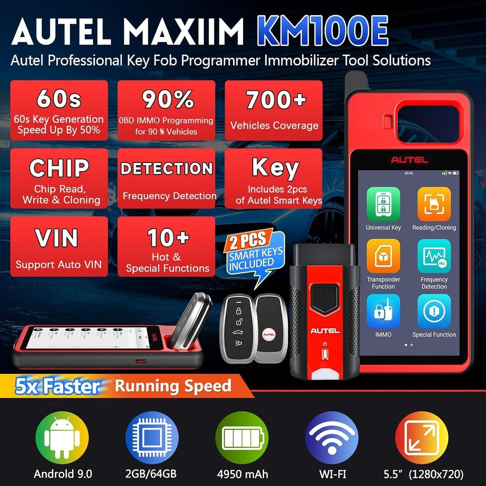 2025 Autel MaxiIM KM100 Key FOB PROGRAMMING Key Generation IMMObilizer ...