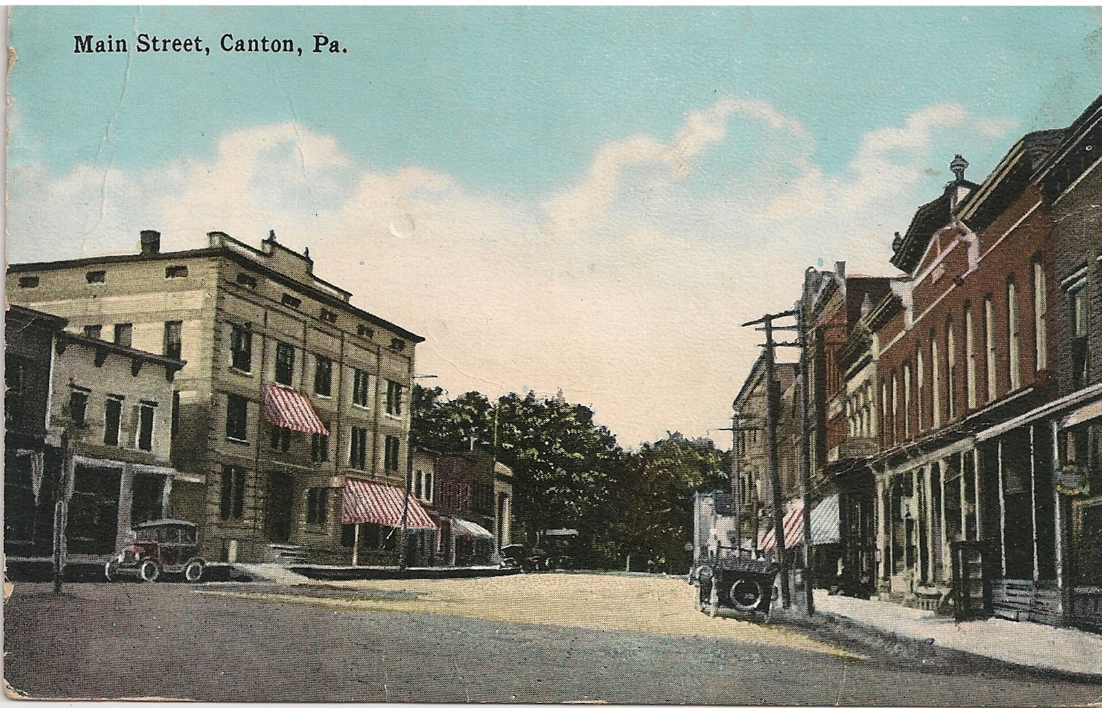 View on Main Street in Canton PA Postcard 1920 | eBay