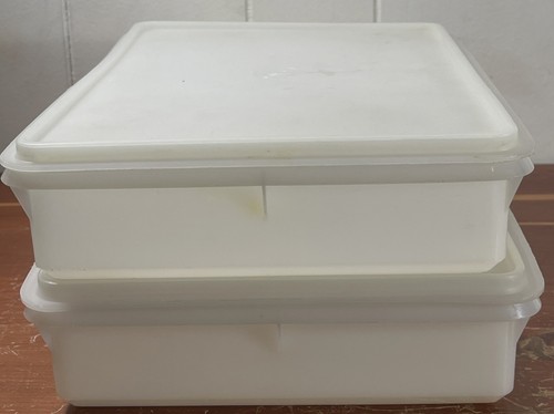 Lot 2 Vintage Tupperware 290-1 Rectangular 13x9x3 inch Container w/ Lid ...