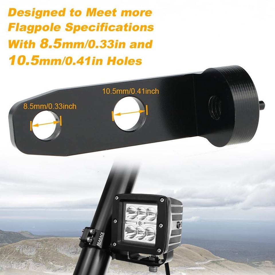 2PCS Whip Light Mount, 360° Rotating Adjustable UTV Whip Mount ...