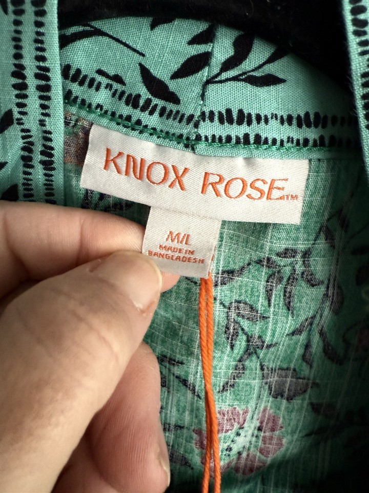 NWT m/l medium Knox Rose Womens Floral Kimono Wrap Robe Green Belted Boho Lounge | eBay UK