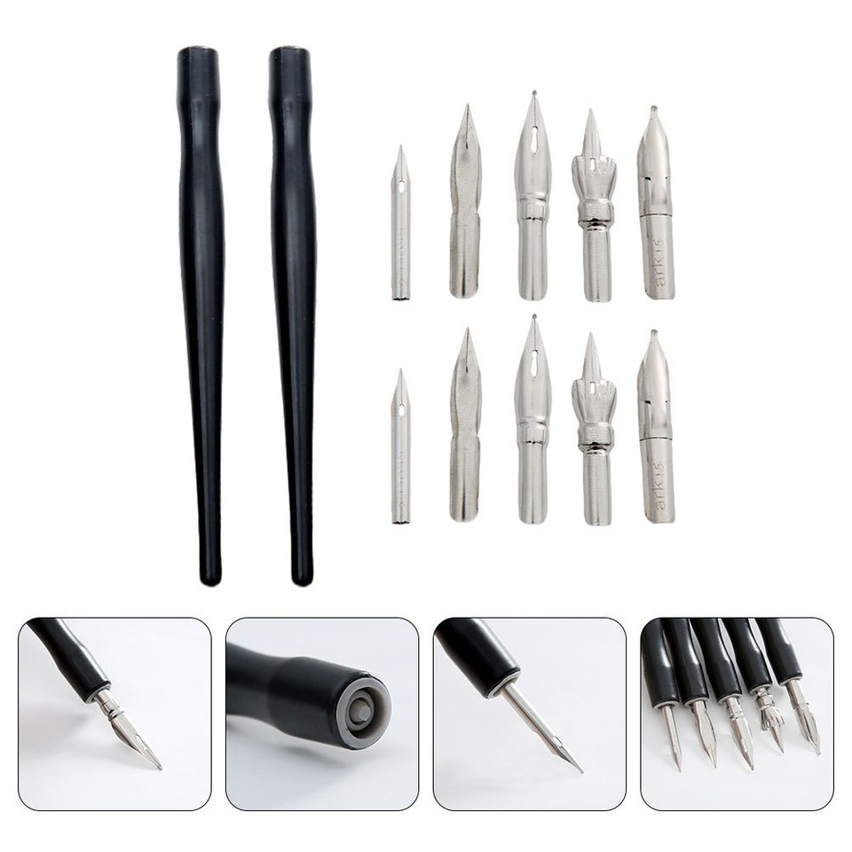 2 Sets 12 Pcs Cartoon Pen Holders And Dips For Art And Writing | eBay ...