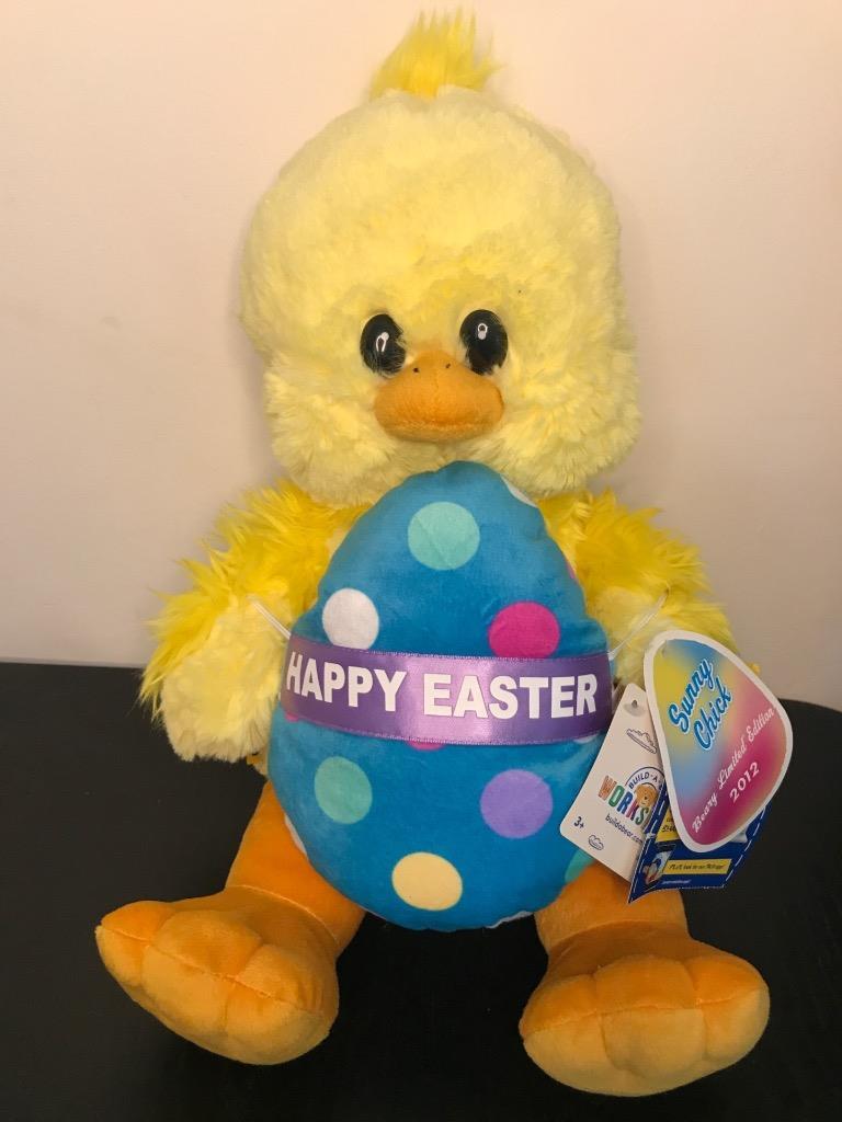 BUILD A BEAR RARE & HTF 2012 EASTER SUNNY CHICK & PLUSH EGG WRISTIE ...