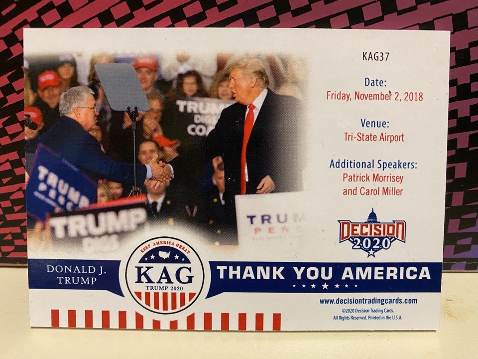 Decision 2020 DONALD TRUMP Thank You America KAG GREEN FOIL KAG37 | eBay