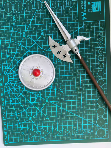 1/12 Scale Shield ＆ Halberd Pike Resin Weaponry Models for 6Inch Action ...