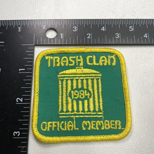 Vintage 1984 TRASH CLAN OFFICIAL MEMBER Anti-Litter Patch 25NR | eBay