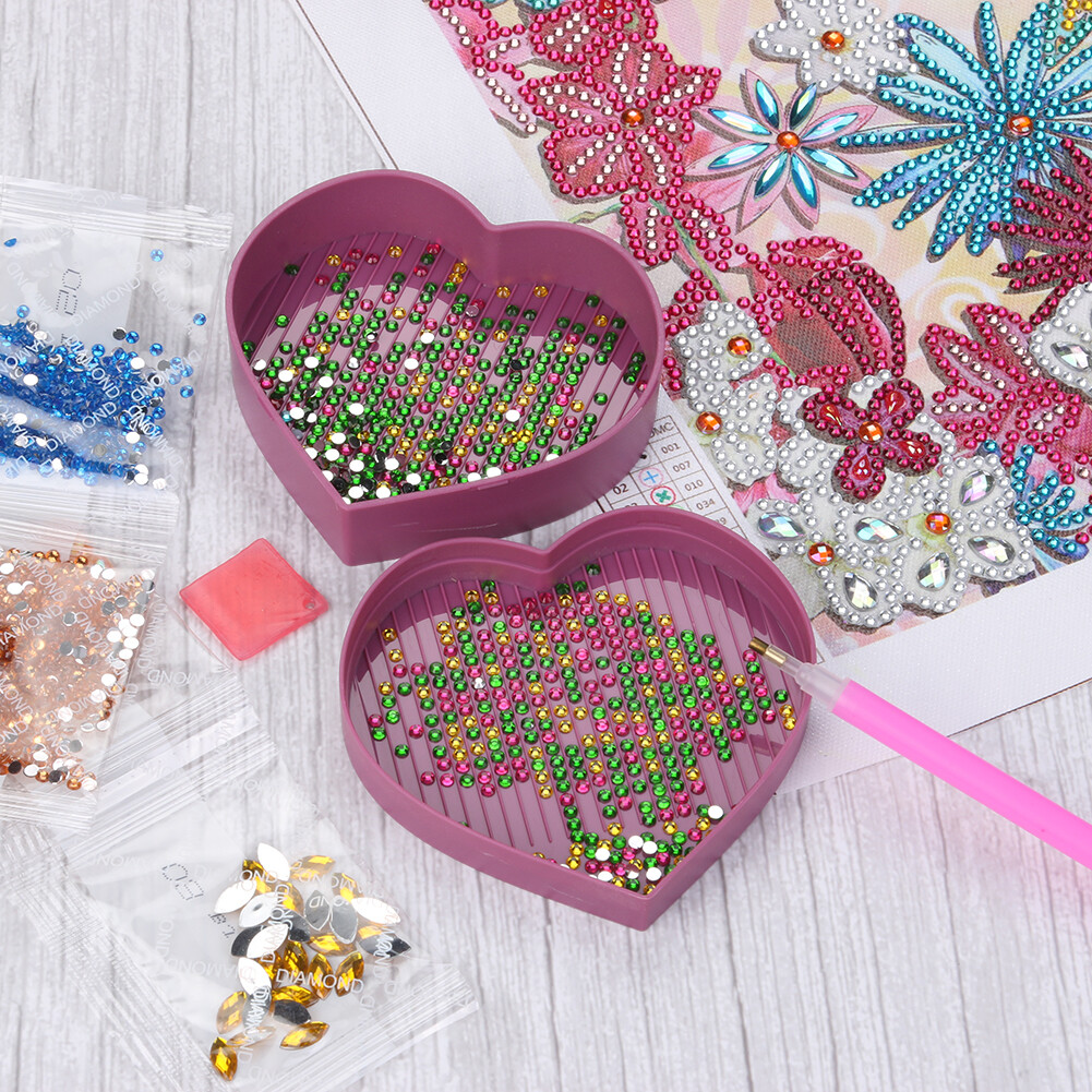 AU Diamond Painting Tray Heart-shaped Rhinestone Drill Plate (Light ...