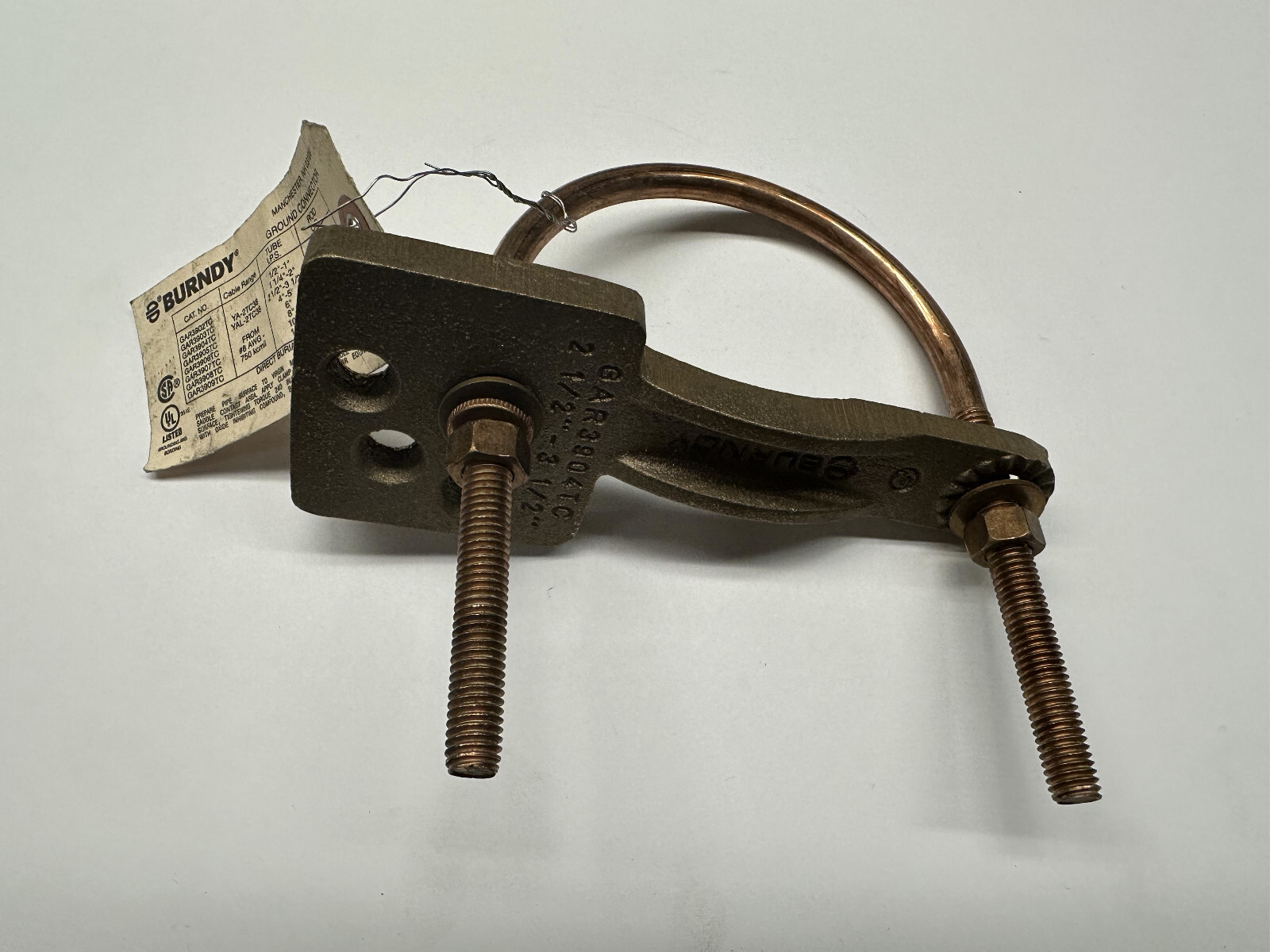 BURNDY - GAR3904TC - Mechanical Ground Connector, For 2 Hole Lug - 2-1/ ...