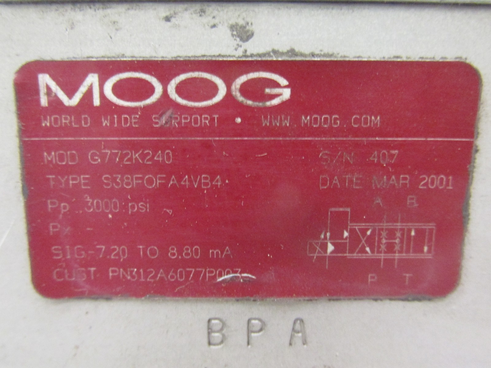MOOG G772K240 Sensor S38FOFA4VB4 3030TH | eBay