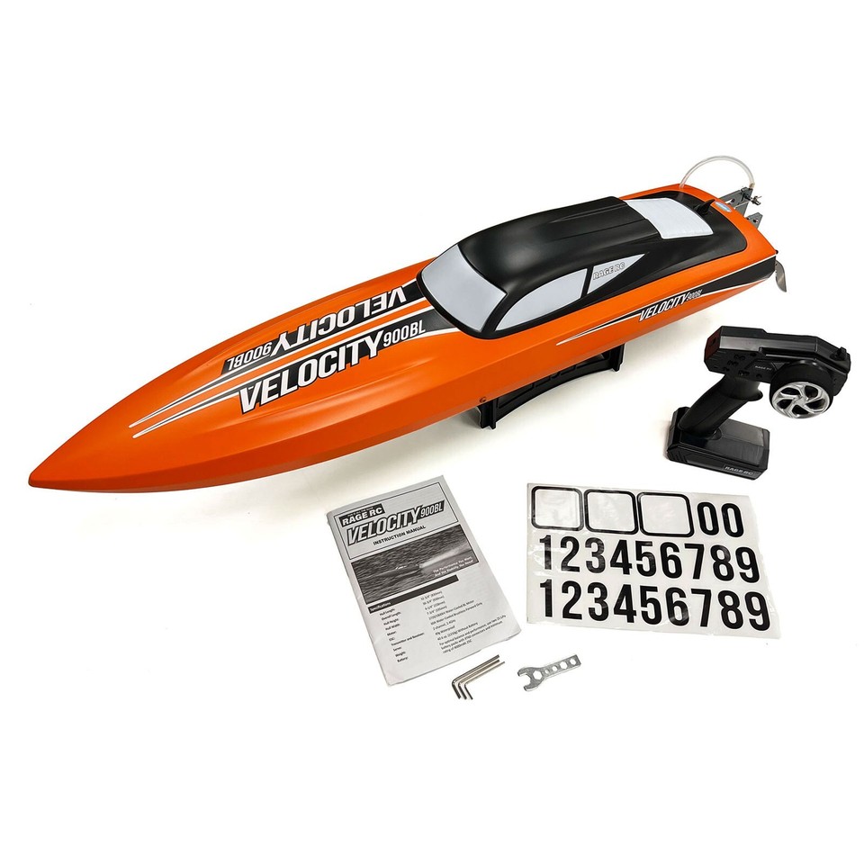 Rage RC Boat Velocity 900BL Brushless Deep Vee ARTR 45+MPH Fast Race ...