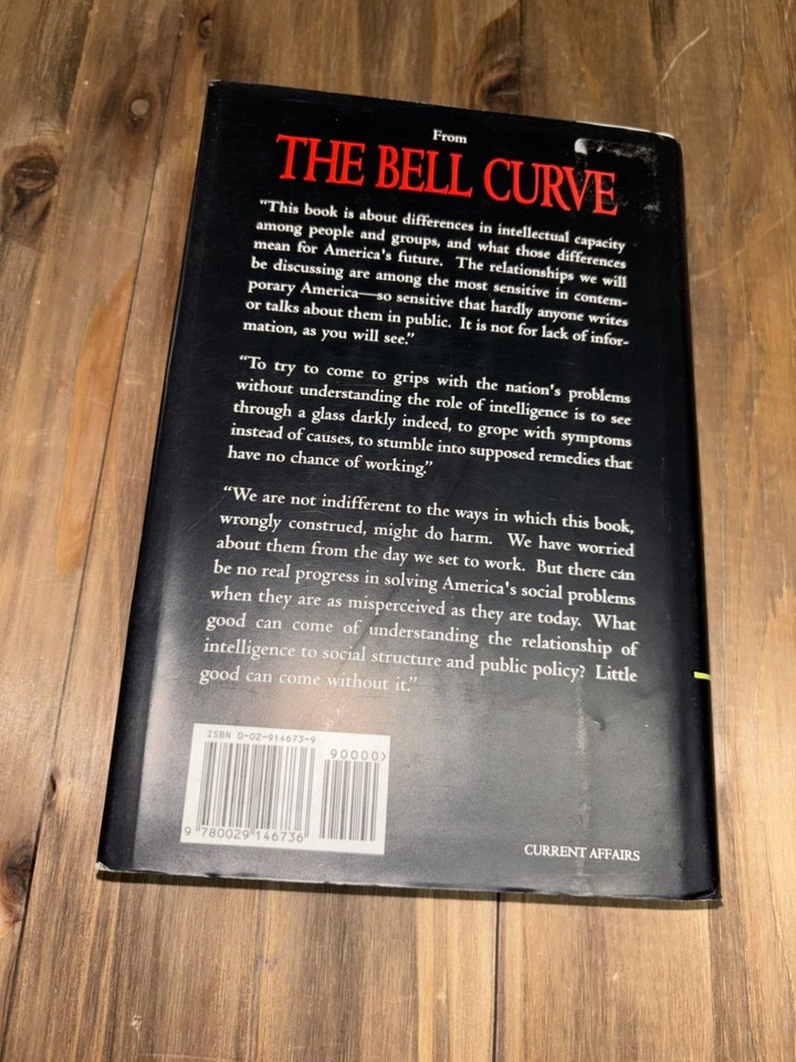 The Bell Curve Hardcover 1994 Richard J. Herrnstein & Charles Murray ...