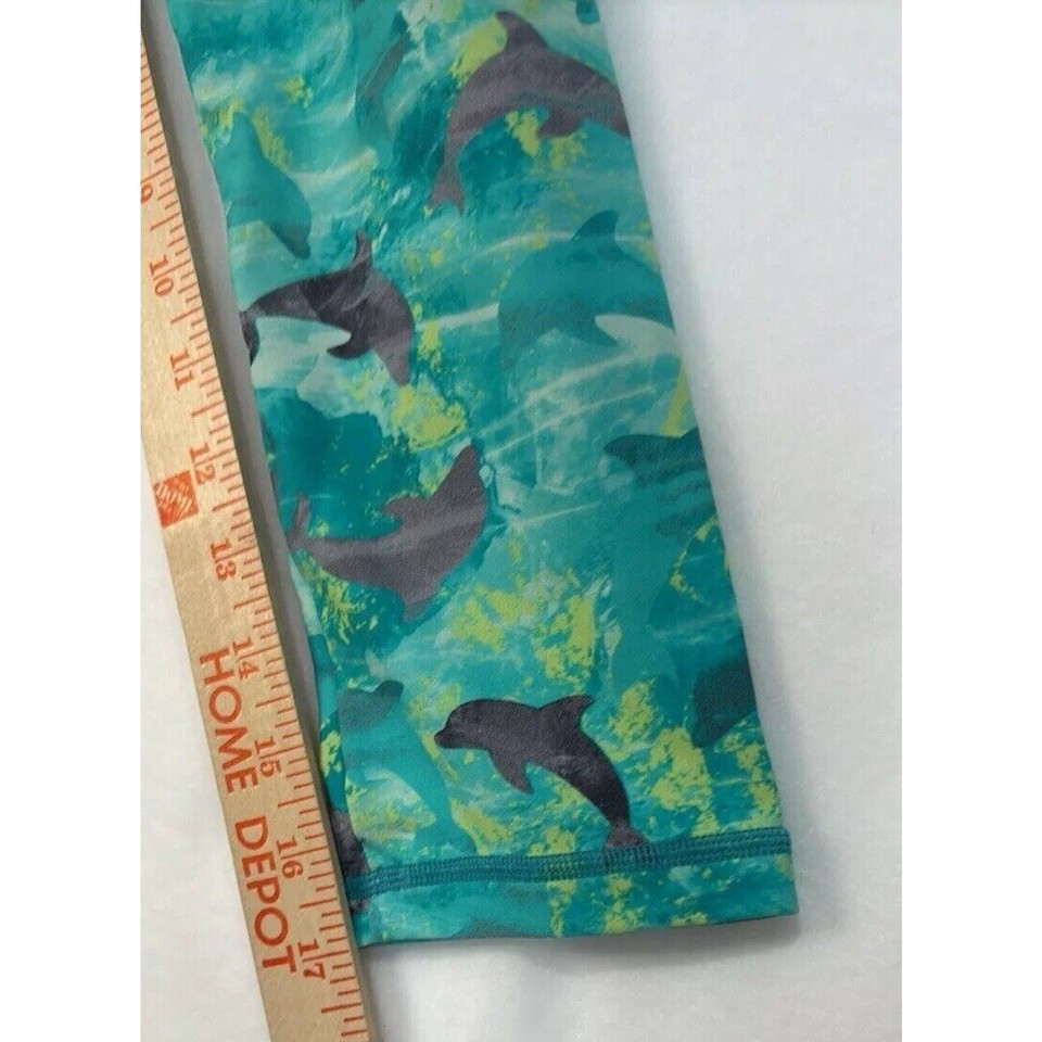 Speedo BLOCKTHBURN Rash Guard Long Sleeve With Dolphins Print Top Girls XLarge | eBay