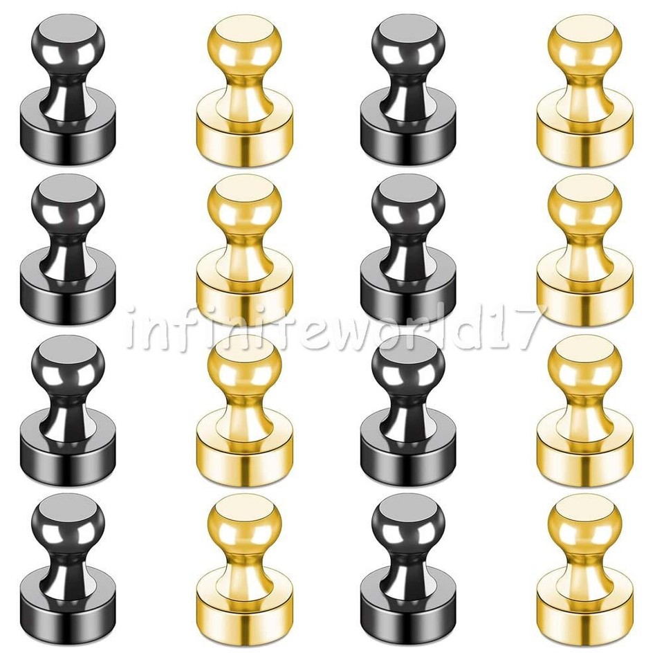 24 Metal Push Pin Magnets Strong Neodymium Noticeboard Skittle Fridge ...