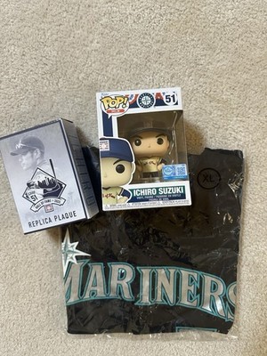 Ichiro Suzuki Seattle Mariners HOF Bundle-Funko Pop &Jersey XL & Plaque ...