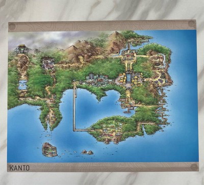 Pokémon Center Exclusive Kanto Region Map Poster | eBay