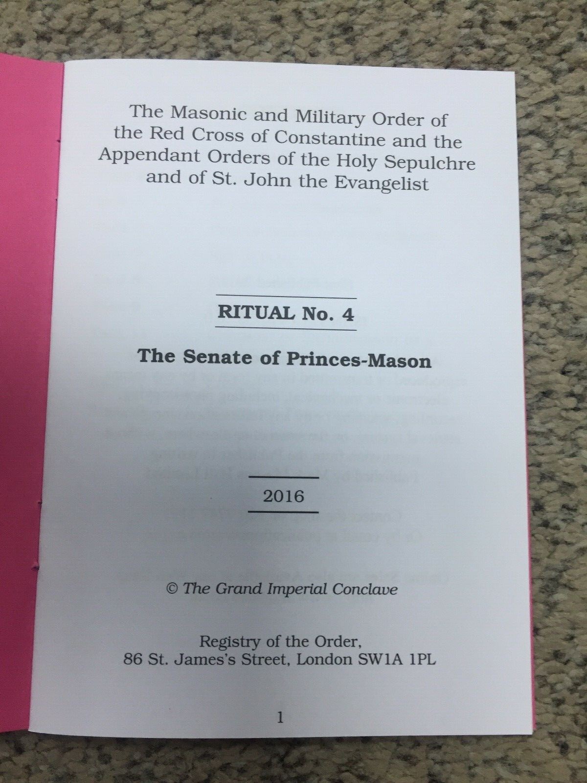 Masonic Ritual books, The Red Cross of | Grelly UK