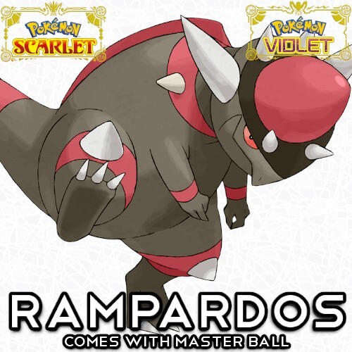Shiny Rampardos Lv. 100 Jolly Nature Sheer Force Pokemon Home Scarlet ...